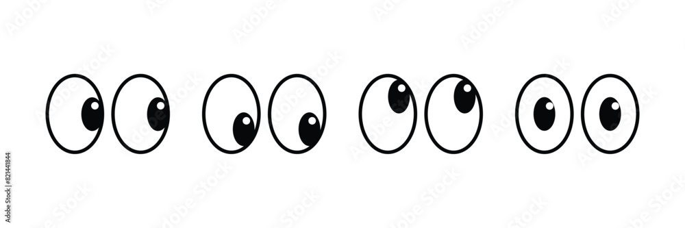 Set of cartoon eyes icon collection. Vector Illustration. Stock Vector ...