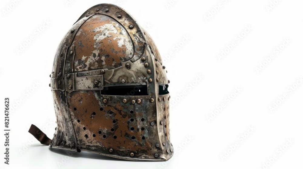 rusty ancient roman helmet on white background in high resolution and ...