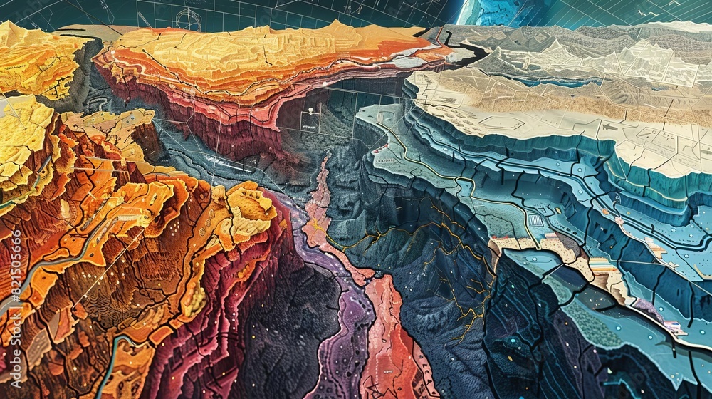 A detailed diagram showing the boundaries and movements of tectonic ...