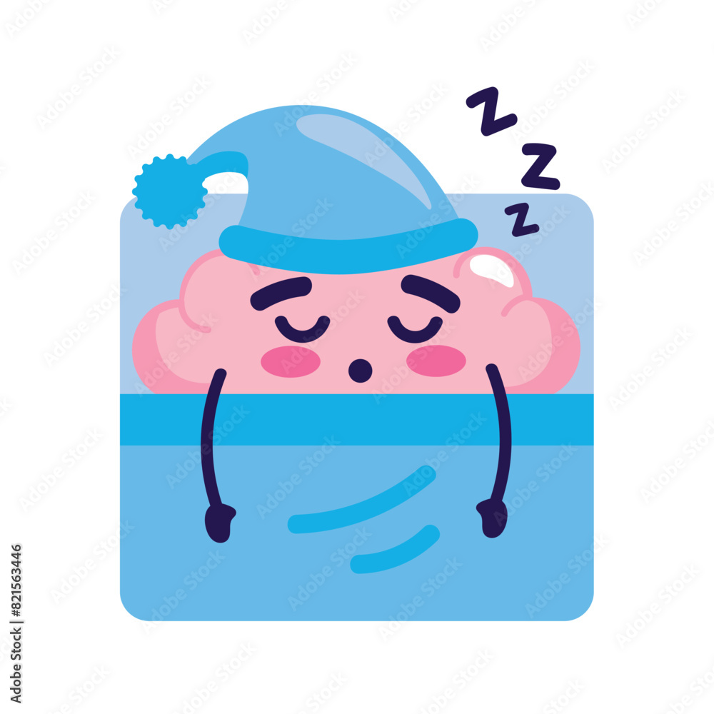 cartoon brain sleeping in bed Stock Vector | Adobe Stock