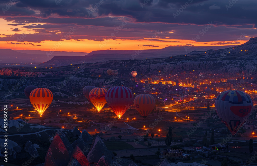 balloon, air, sky, hot, hot air balloon, cappadocia, sunset, bagan ...