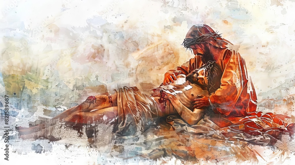 jesus taken down from the cross and given to his mother pieta scene ...