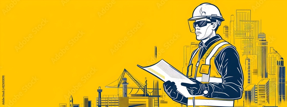 Professional Building Inspector Overseeing Construction Project with ...