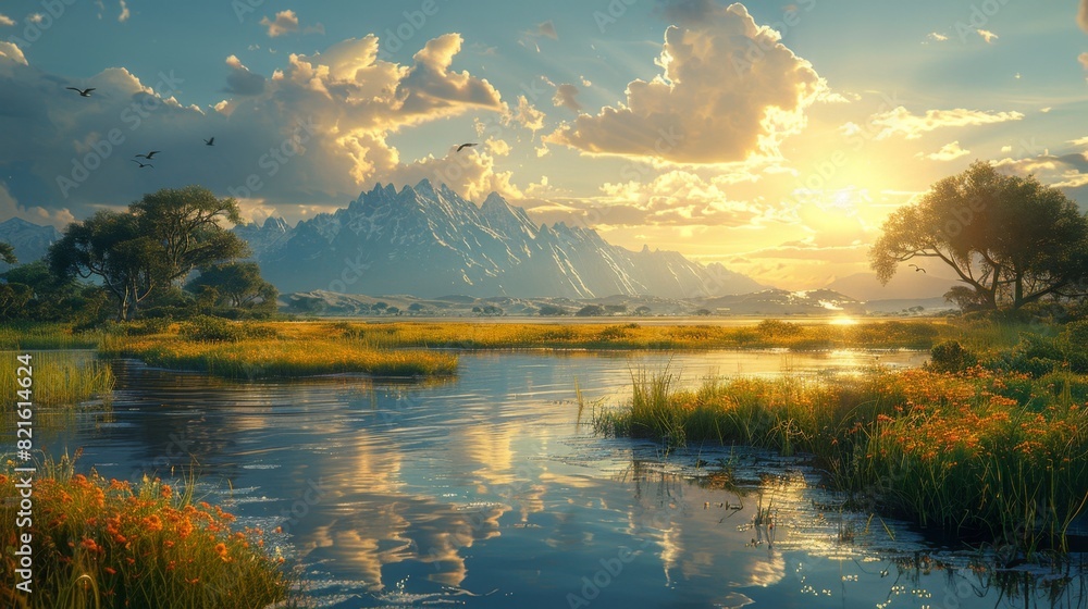 Divine Creation - Genesis of the Untamed Earth. Ethereal landscape ...