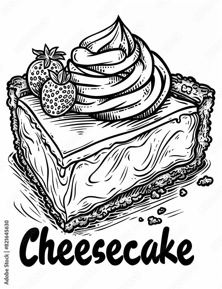 Simple Cheesecake Fun: Easy Coloring Pages - Coloring Pages for All ...