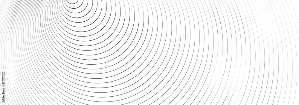 Circular stripe backgrounds. Abstract radial patterns with black lines ...