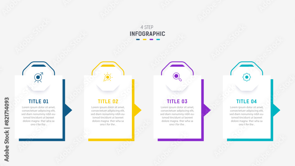 Four Step Infographic element design Vector template for presentation ...