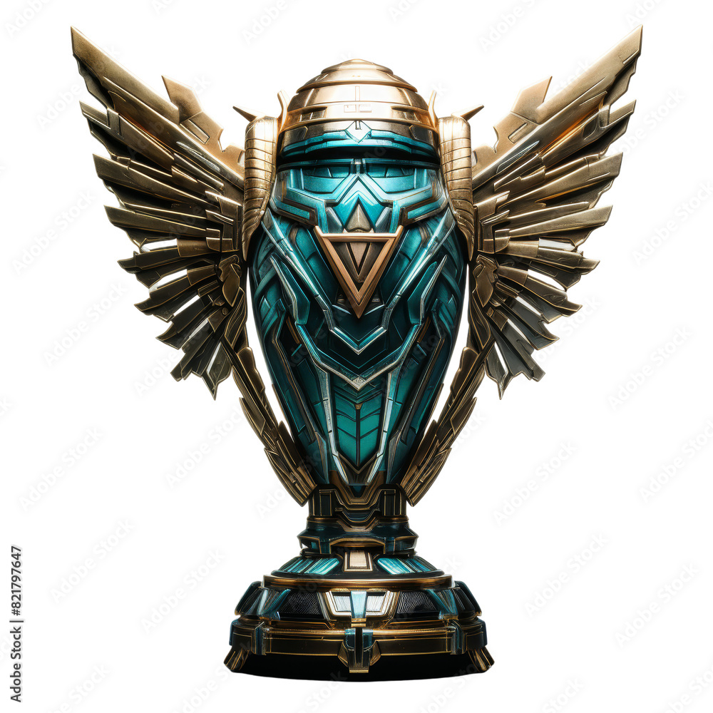 Cyberpunk Style Victory Trophy Isolated on Transparent Background, PNG ...