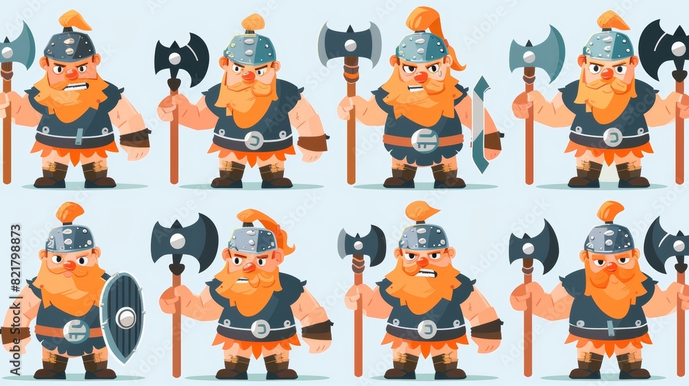 Ilustración de Stock Modern illustration of a Viking cartoon character ...