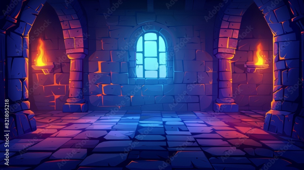 Castle background featuring medieval stone castle interior. Mystic ...