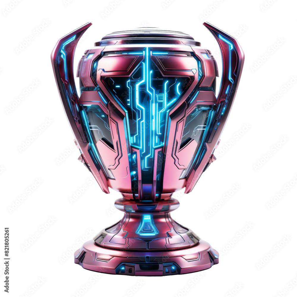 Cyberpunk Style Victory Trophy Isolated on Transparent Background, PNG ...