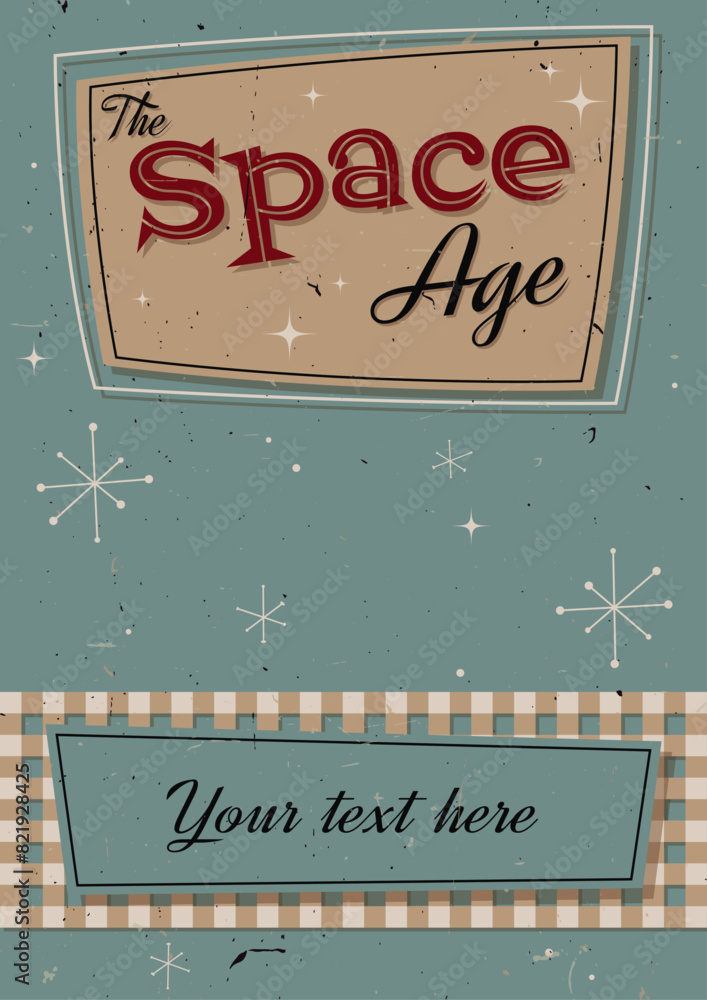 1950s Background, Mid Century Modern Style Illustration, 50s Template ...