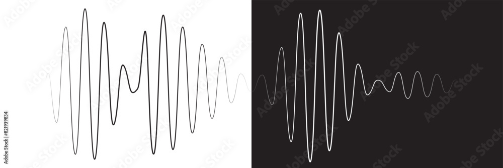sound icon set. digital recorder voice audio wave vector symbol ...
