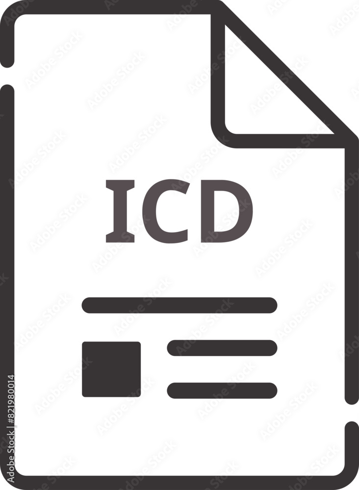 ICD file Icon minimal outline with symbols Stock Vector | Adobe Stock