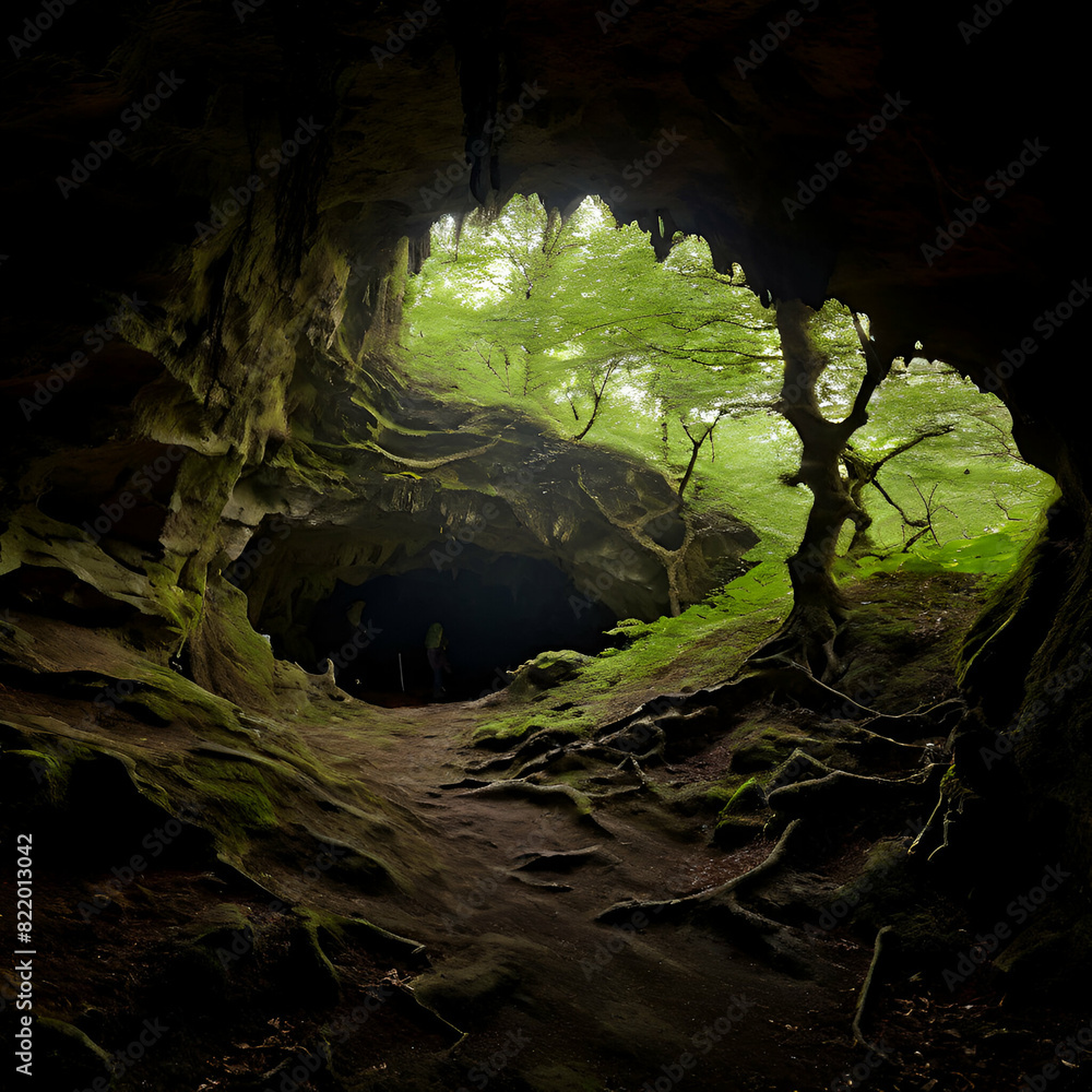 the spooky forest cave called elves hill a natural cave in Danish ...