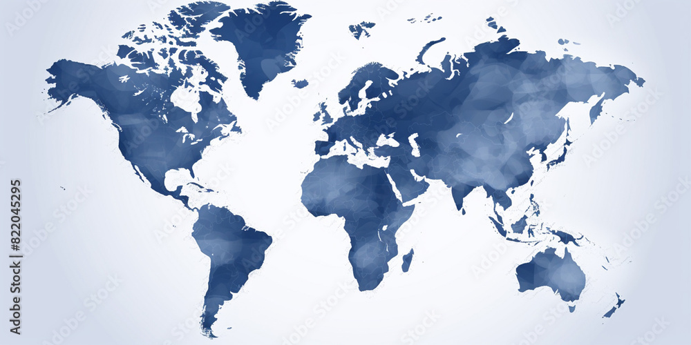 Map of the planet. World map. Global social network. Blue futuristic ...
