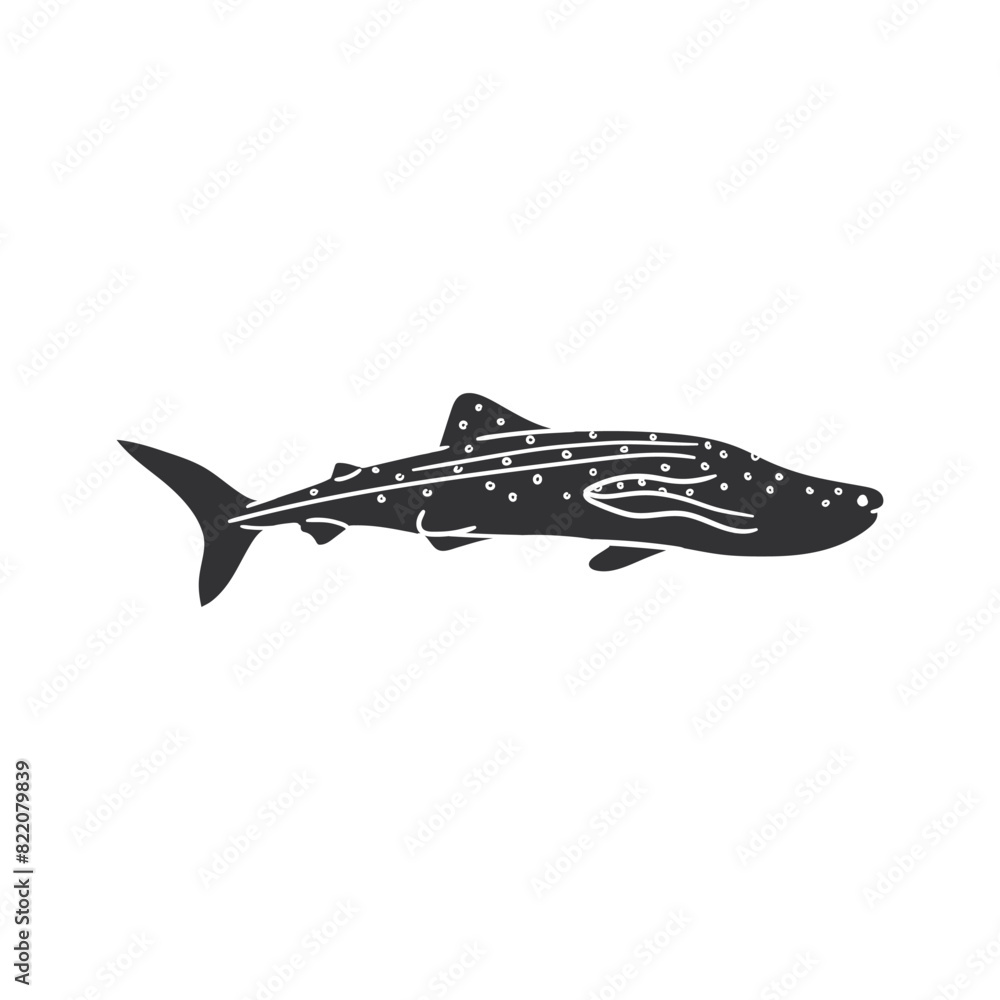Leopard Shark Icon Silhouette Illustration. Fish Vector Graphic ...
