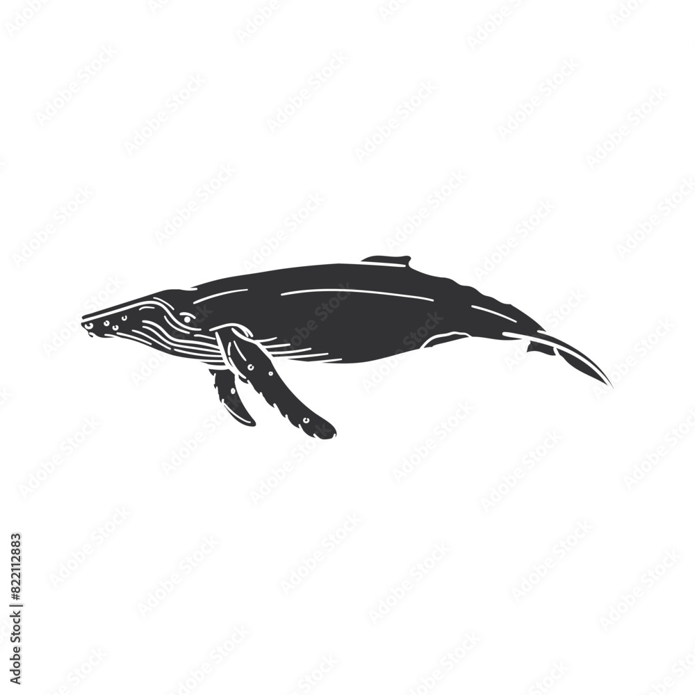 Humpback Whale Icon Silhouette Illustration. Sea Animals Vector Graphic ...