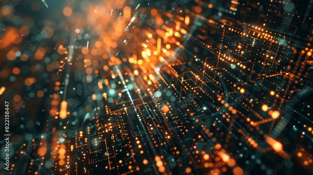 A digital code being rewritten by a burst of quantum particles ...