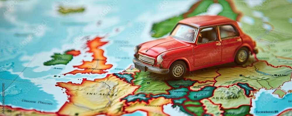 Toy Car on Detailed Map of Europe: Conceptualizing Road Trips and ...