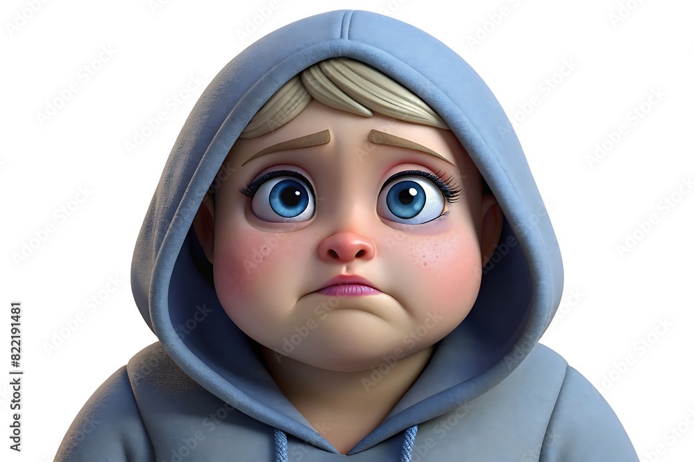 Curvy Woman With sad face missing someone , Isolated On White ...