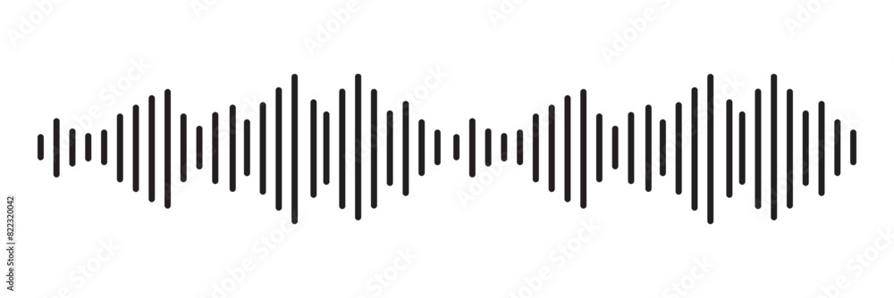 Sound wave sign, seamless sound waveform background, music player ...
