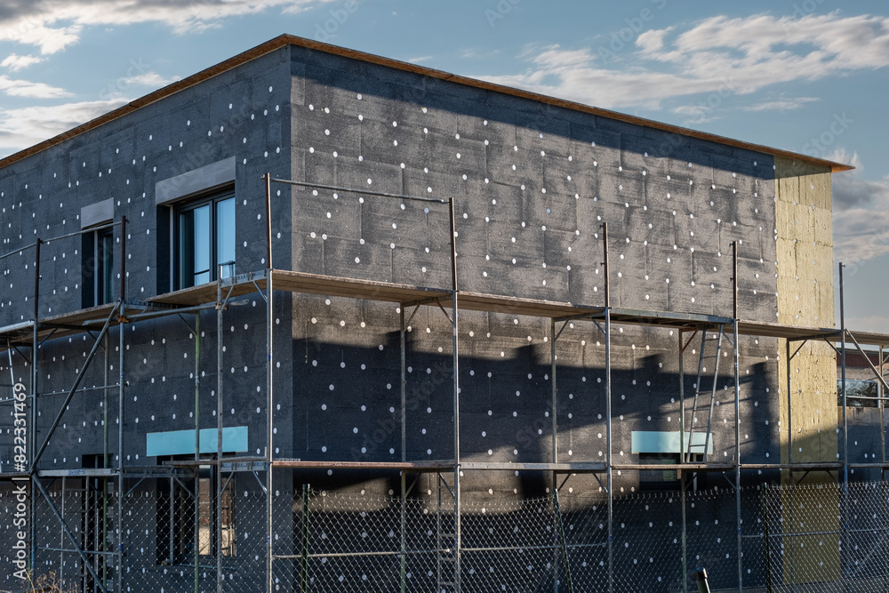 modern thermal insulation materials. building New House in process ...