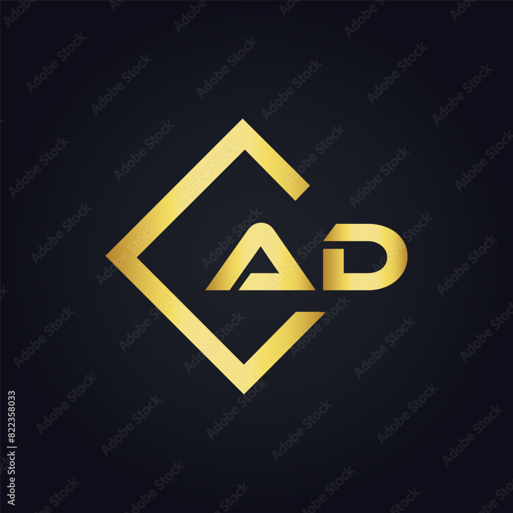 AD logo. A D design. White AD letter. AD, A D letter logo design. A D ...