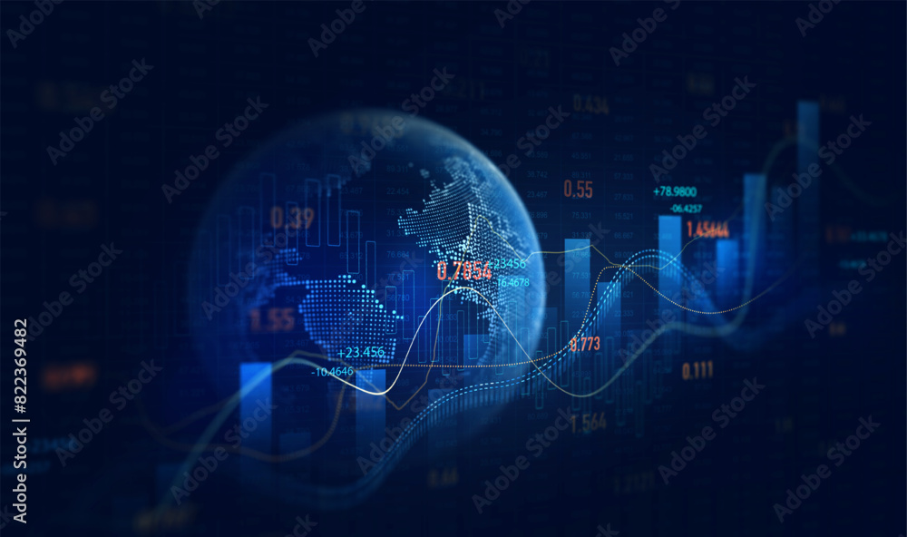 Stock market global investment trading graph growth.Investment finance ...