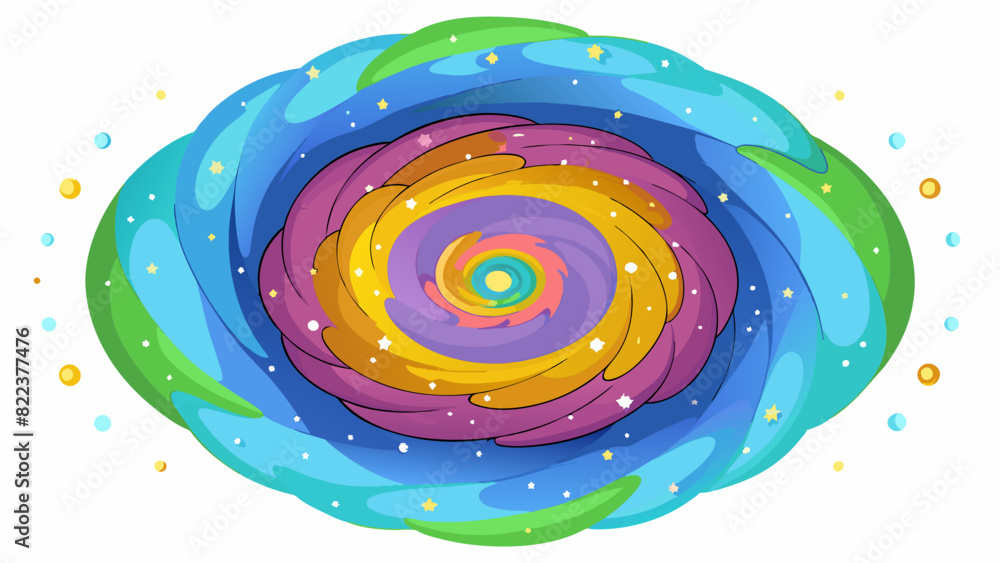 A swirling mass of colorful gas and dust dancing and colliding with ...