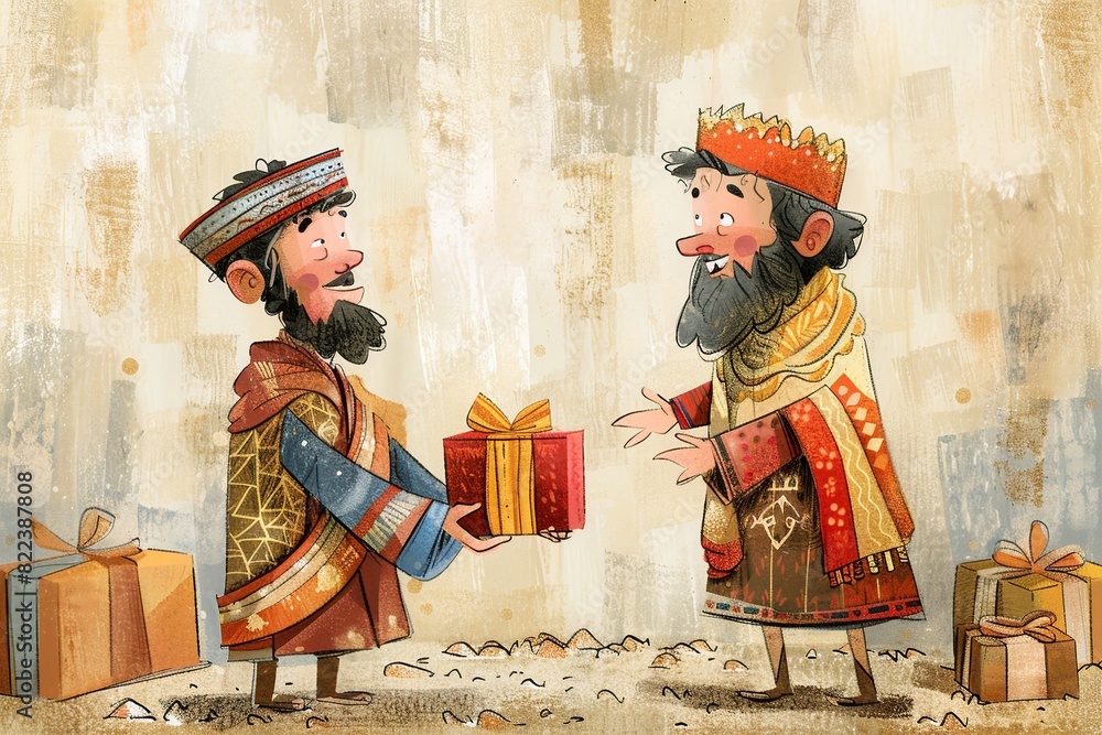 Visualize a lively cartoon representation showcasing the emotional ...