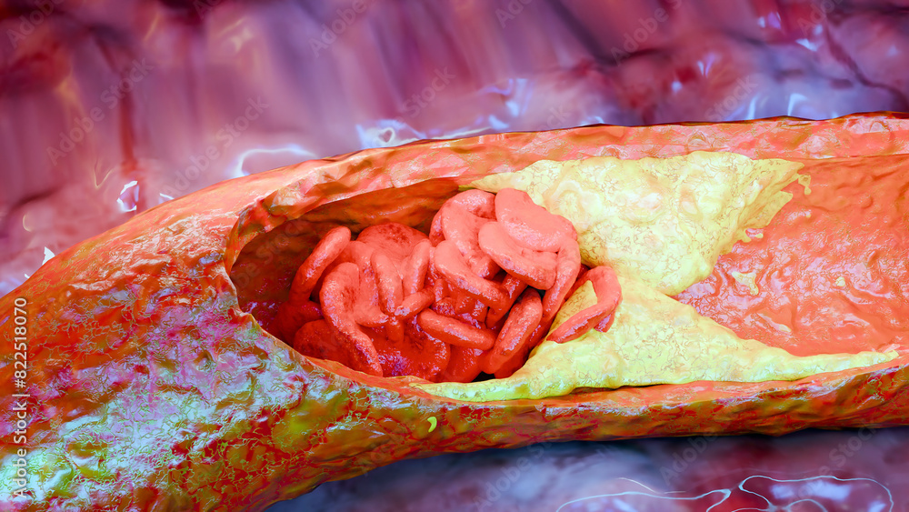 Cholesterrol or Atherosclerotic Plaque in blood vessels, Blocked vessel ...
