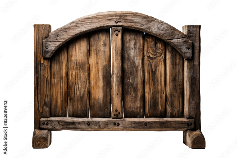 Rustic Wooden Gates with arched design isolated on transparent ...
