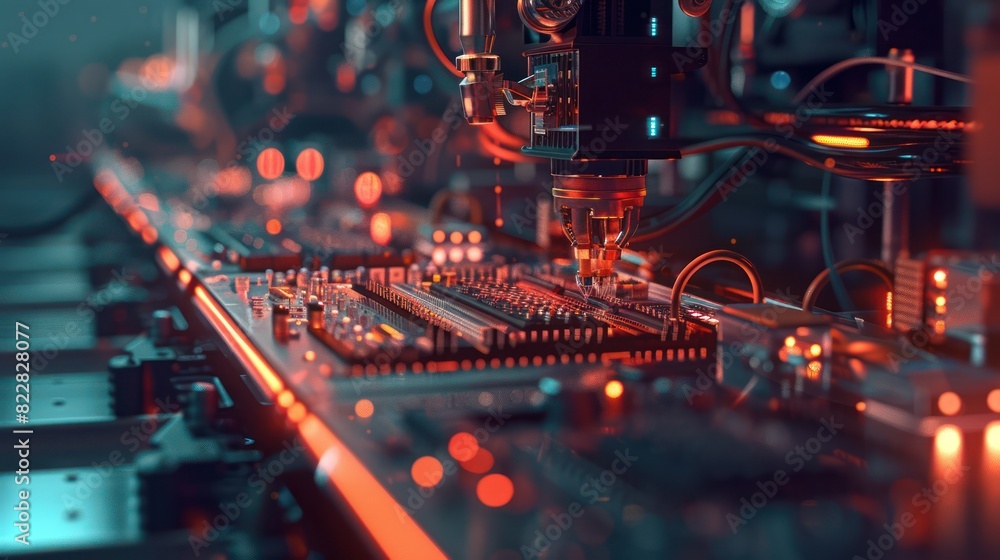 Electronic assembly microprocessor semiconductor industry 4.0 factory ...