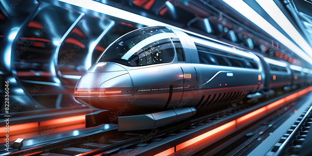 Foto Silver High-Speed Maglev Train: Featuring a high-speed train ...