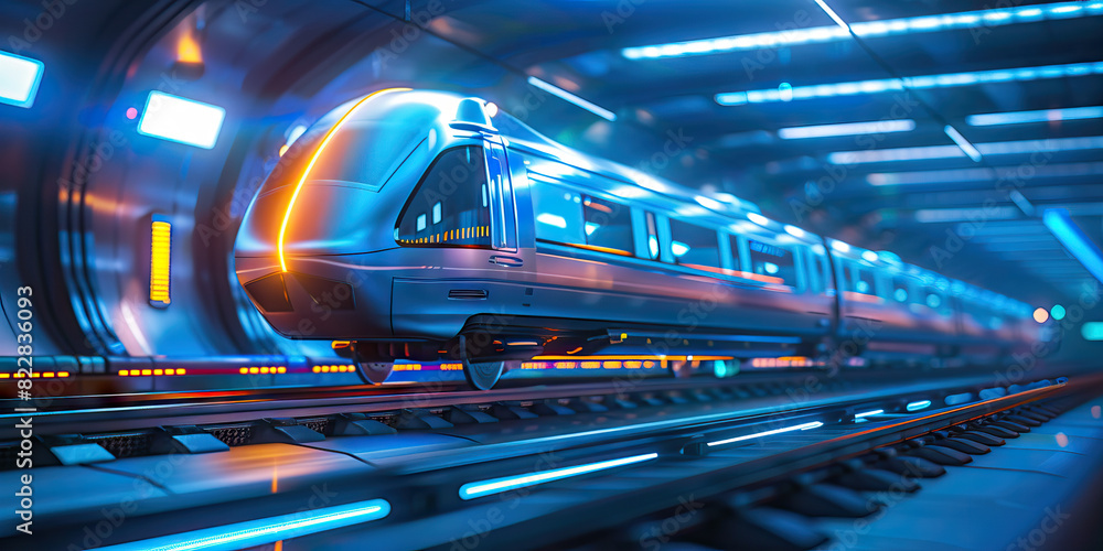 Silver High-Speed Maglev Train: Featuring a high-speed train system ...