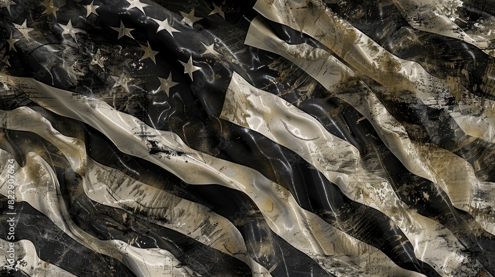 Flag waving, American Symbols, cyber art palette, ancient Greek black ...
