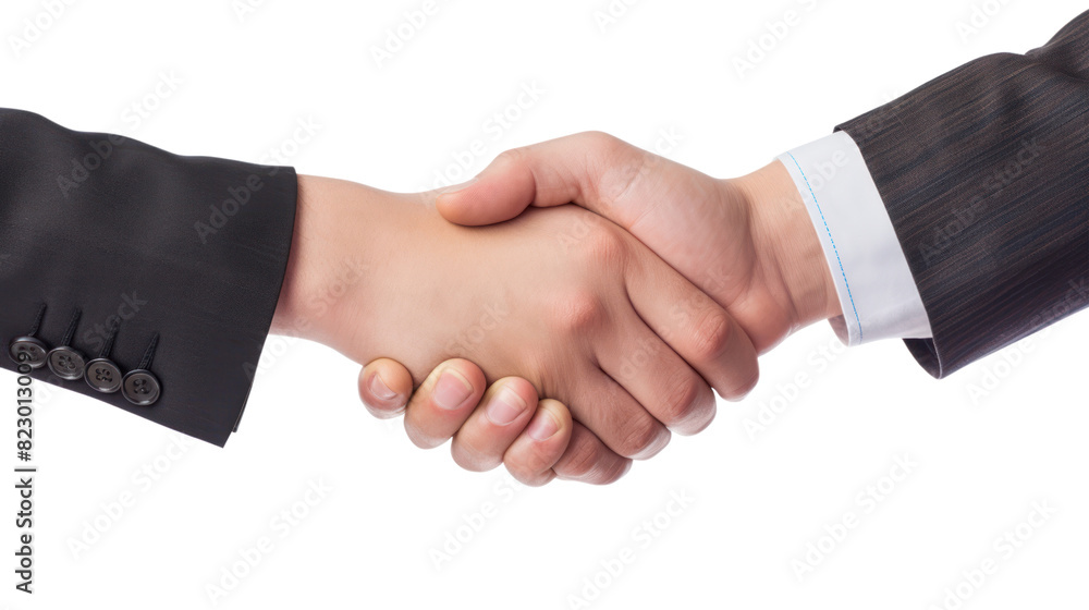 close-up of a handshake rejection between two business people, with a ...
