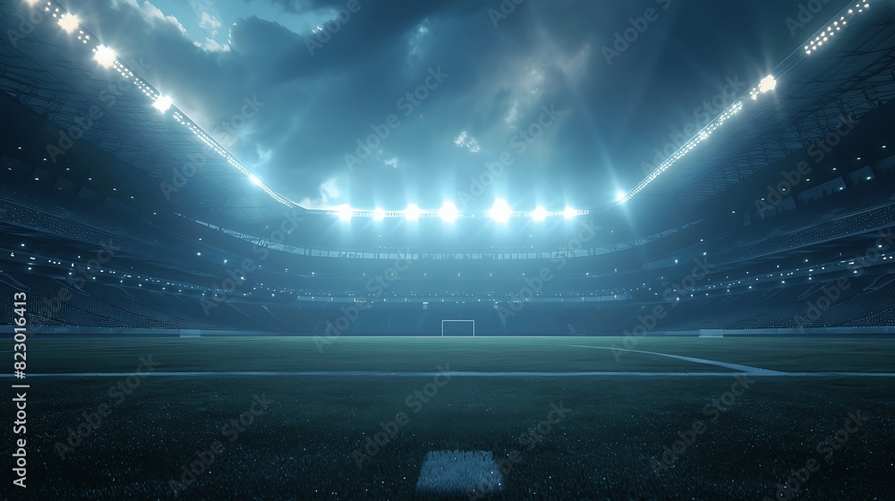 football stadium background with cloudy night sky. Generative AI Stock ...