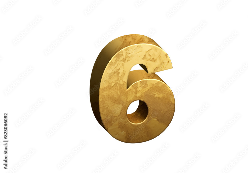 3d Gold Numbers, Alphabet Number Six made of Golden material, high ...