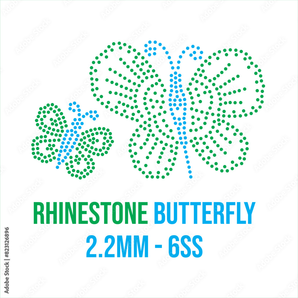 Rhinestone hotfix transfer vector butterfly design for laser cutting, 2 ...