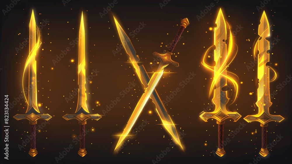 Стоковая иллюстрация «Cartoon modern illustration set of sprite sheet ...