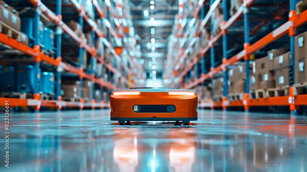 Stock-Illustration „Autonomous mobile robots (AMRs) working seamlessly ...