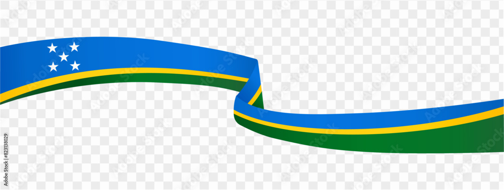 Solomon Islands flag wave isolated on png or transparent background vector illustration. Stock ...