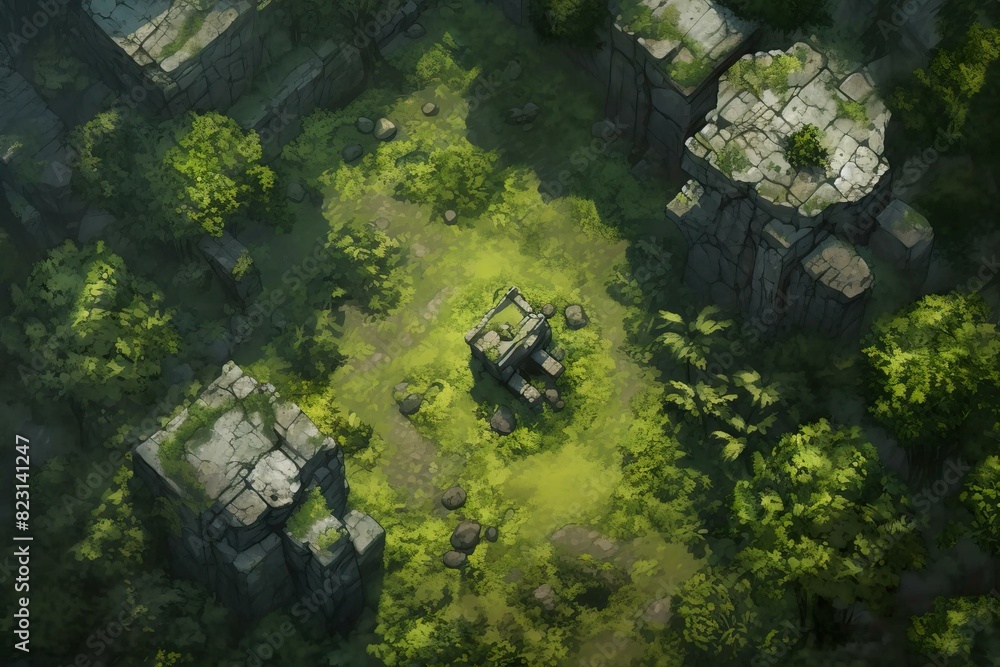 DnD Battlemap Canopy Hidden in Jungle. Stock Illustration | Adobe Stock