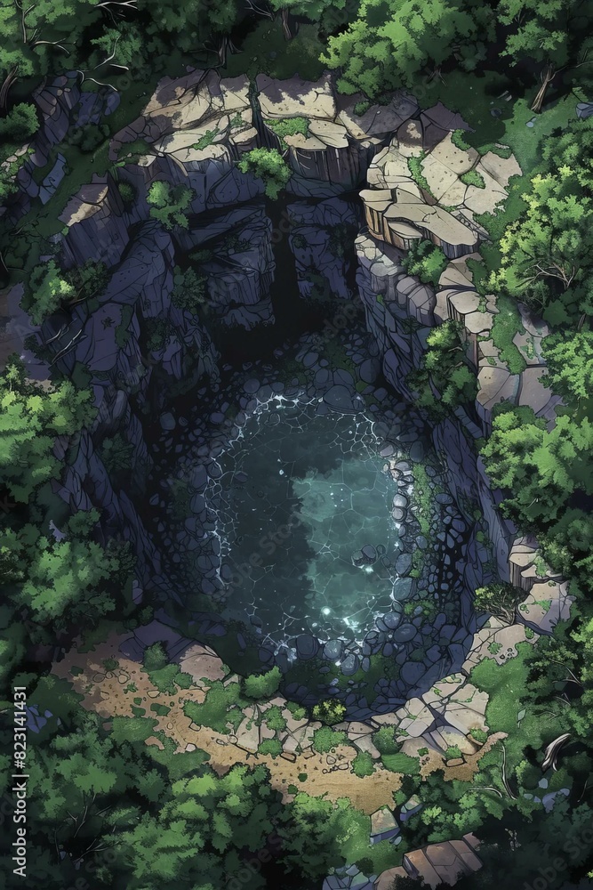 DnD Battlemap Cave Entrance, mysterious and captivating cave entrance ...