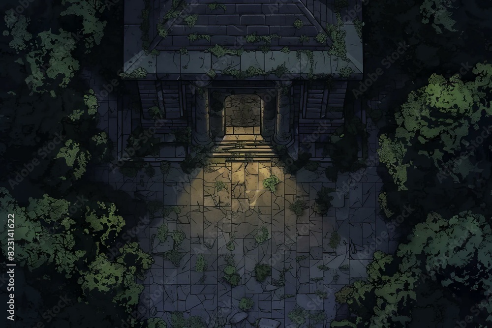 DnD Battlemap Crypt Entrance Battlemap: Spooky underground map with ...