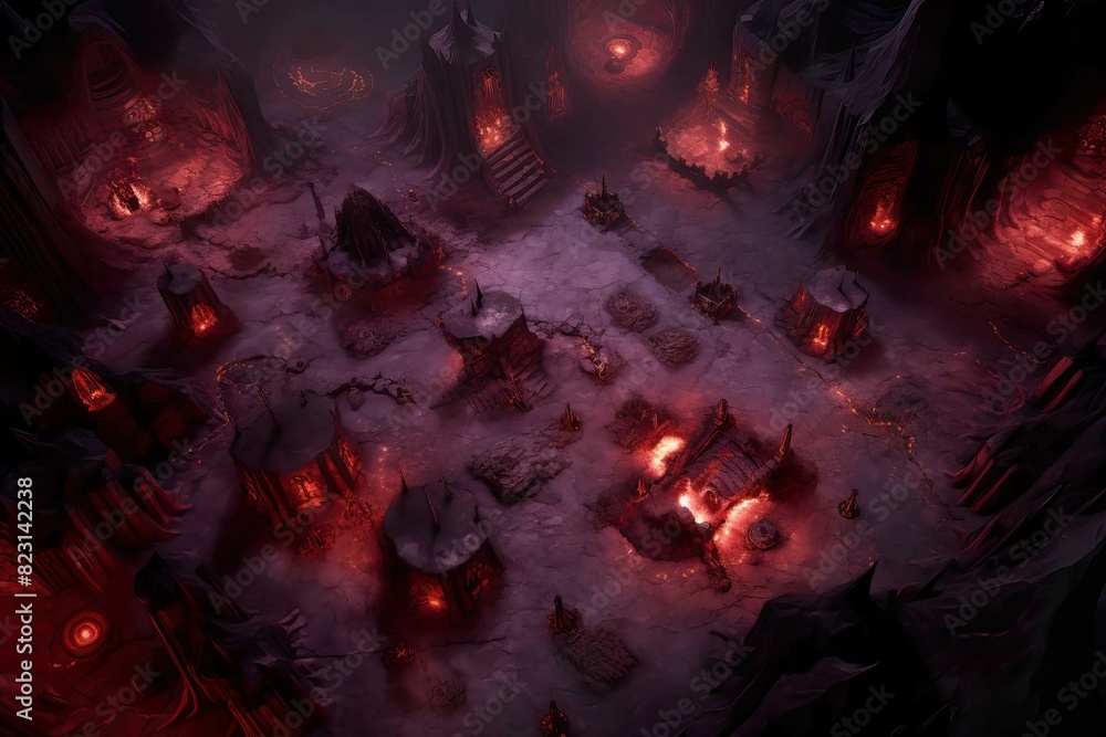 DnD Battlemap Demonic Abyss - A Harrowing Encounter. Stock Illustration ...