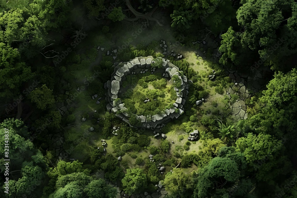 DnD Battlemap Druidic Ring Battlemap Style - Mystical Forest Clearing ...