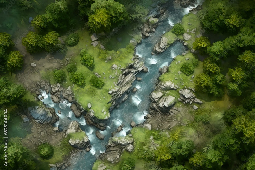 DnD Battlemap Dynamic Forest Clearing. Dense trees illuminated by ...